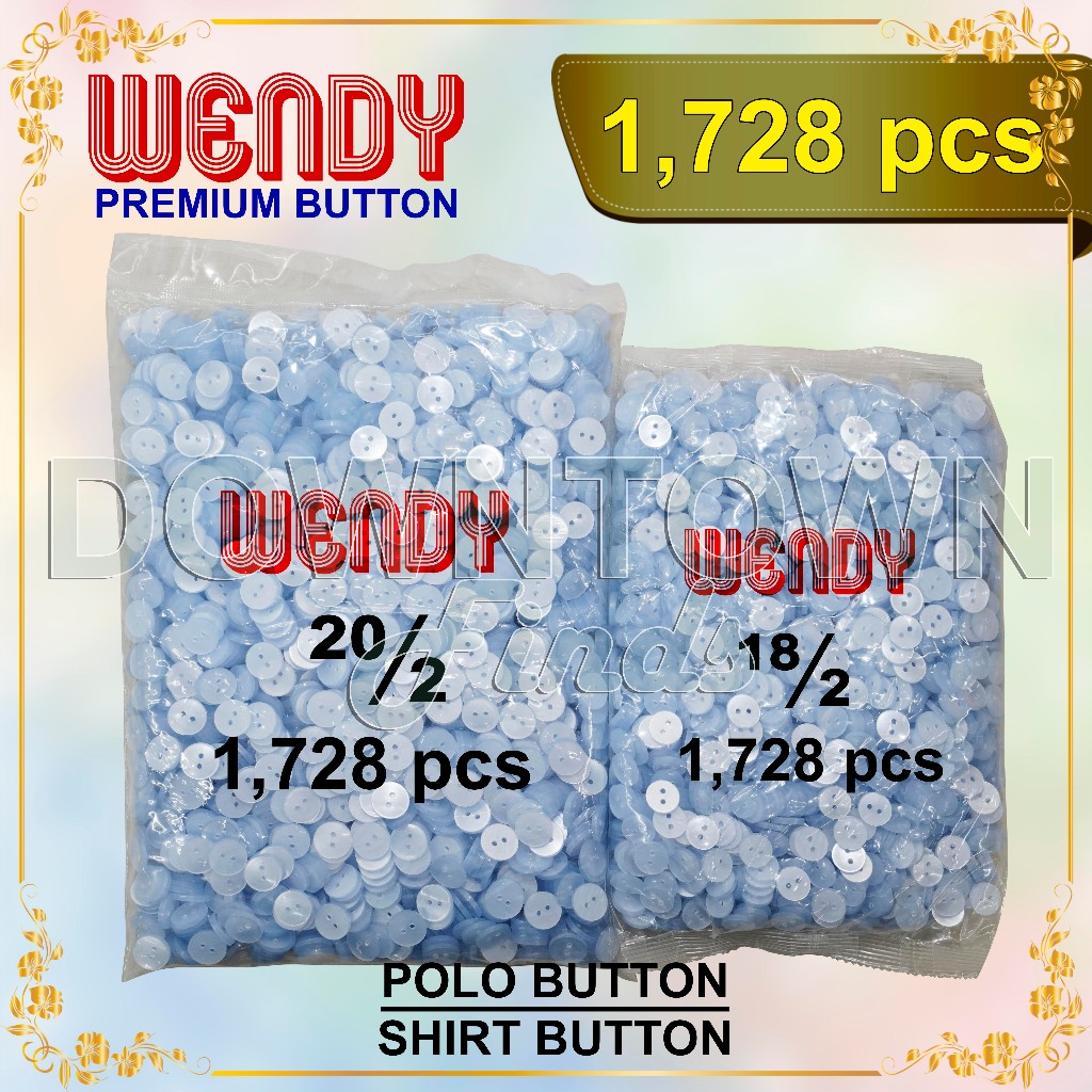 Shirt Polo Buttons Bluish White (18L & 20L) (11 & 12 mm) (2 or 4 holes ...