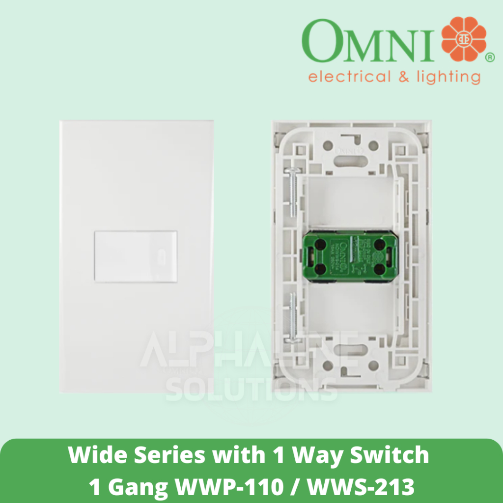 Omni Wide Series 1 Way Switches with Plate WWS-213 1 Gang, 2 Gang, 3 ...