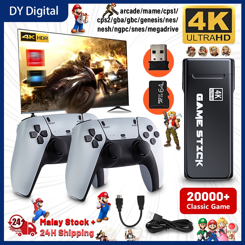 New 4K HD 20000 Games Video Game Console GAME STICK TV 64GB Wireless ...