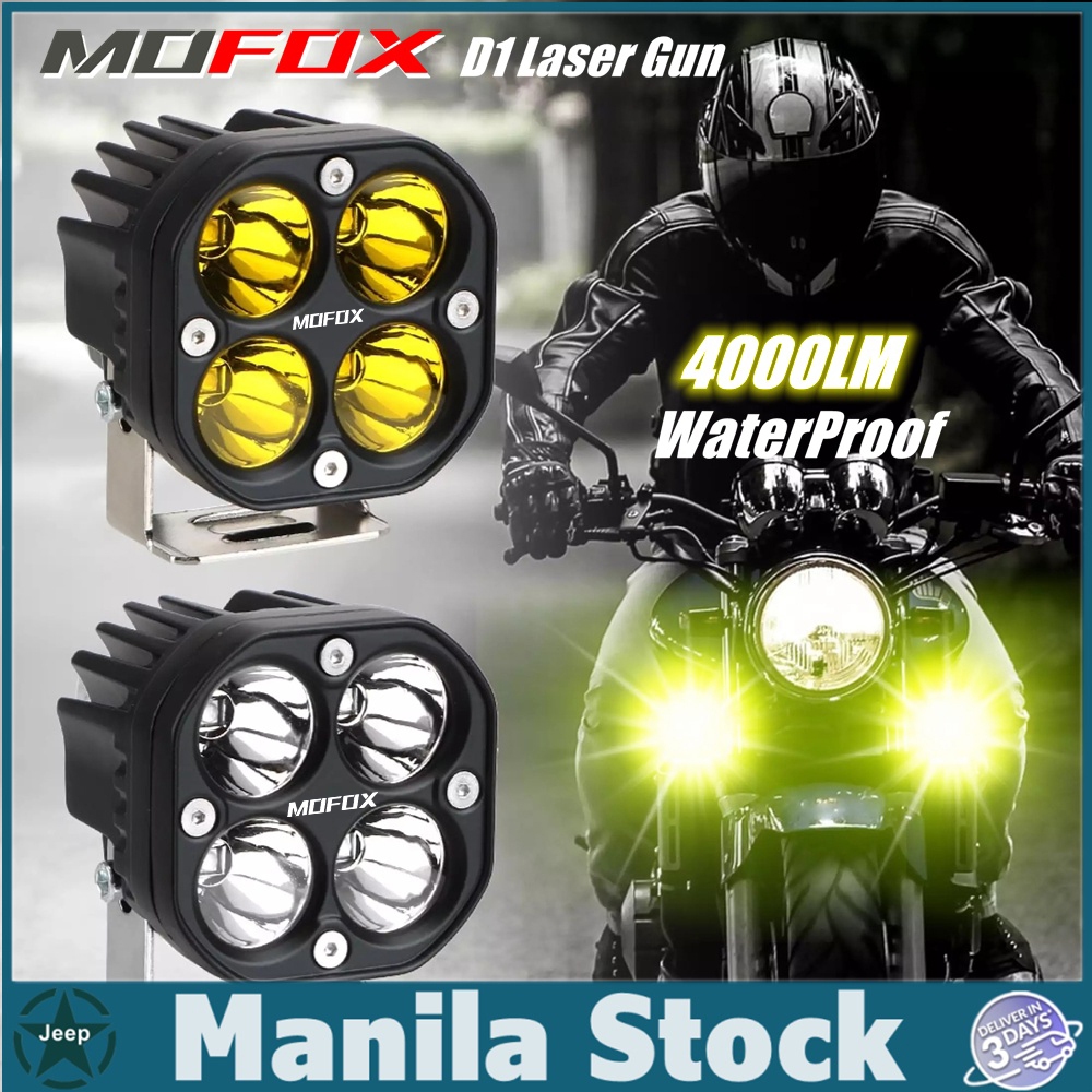 MOFOX D1 Laser Gun Mini Driving Light LED Work Lights For Motorcycle Car 40W Auxiliary Light MDL ...