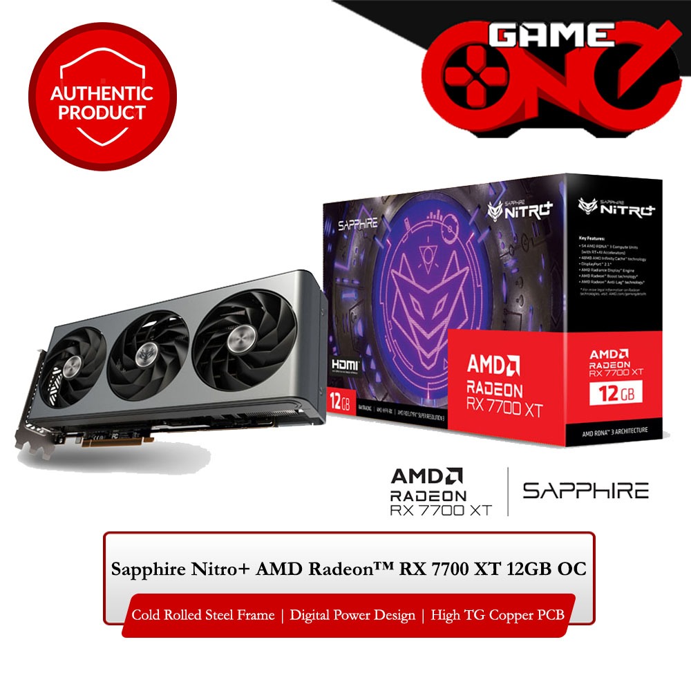 Sapphire Nitro+ AMD Radeon™ RX 7700 XT 12GB OC Graphics Card | Shopee ...