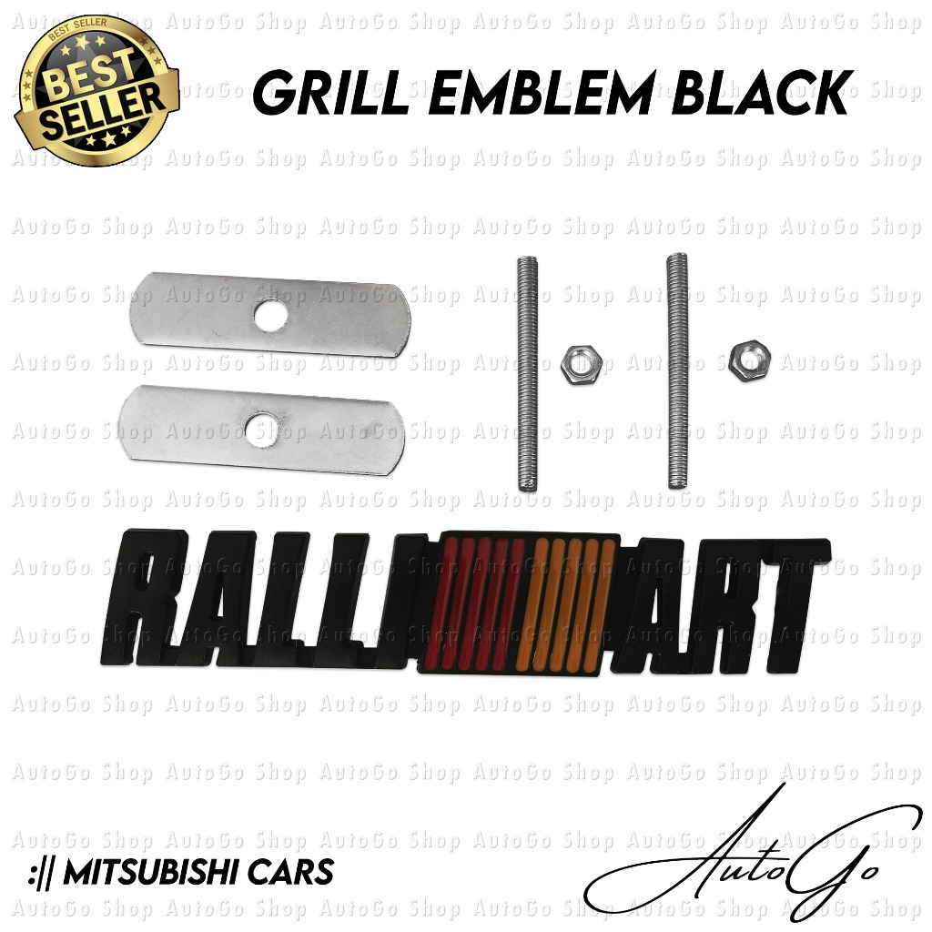 Ralliart Grill Emblem for Mitsubishi Cars (Matte Black) | Shopee ...