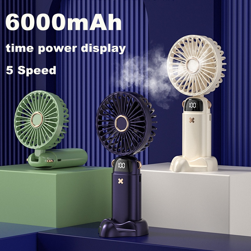 Portable Hand-Held 6000mAh USB Rechargeable Mini Fan Electric Fan 5 ...