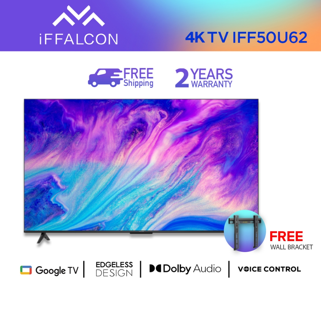 iFFALCON 50 Inch 4K HDR Google TV IFF50U62 (HDR, Voice Control, Micro ...