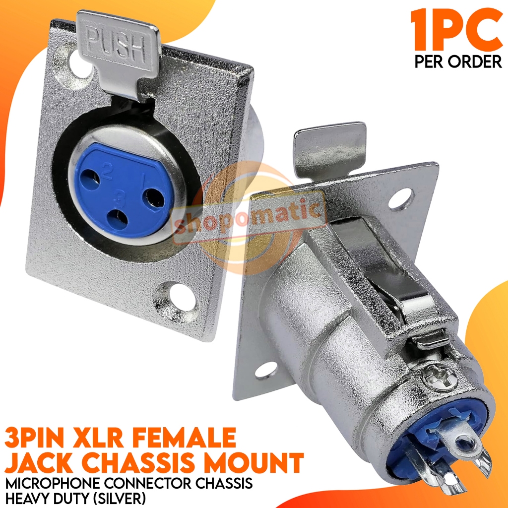🟧3PIN XLR FEMALE JACK CHASSIS MOUNT MICROPHONE CONNECTOR CHASIS HEAVY ...
