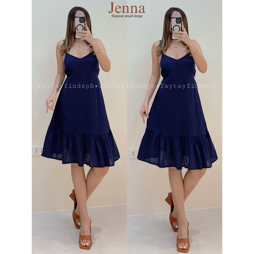 JENNA MERMAID KNEE LINEN DRESS | taytayfindsph | Shopee Philippines