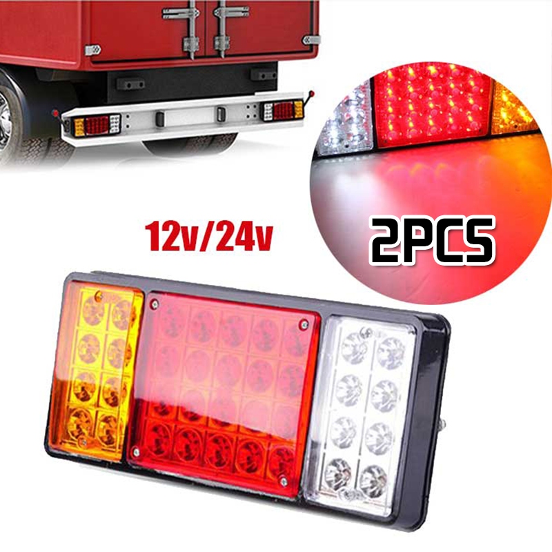 2pcs 12v 24v Car Truck Lorry Brake Light Waterproof Tail Light Stop ...