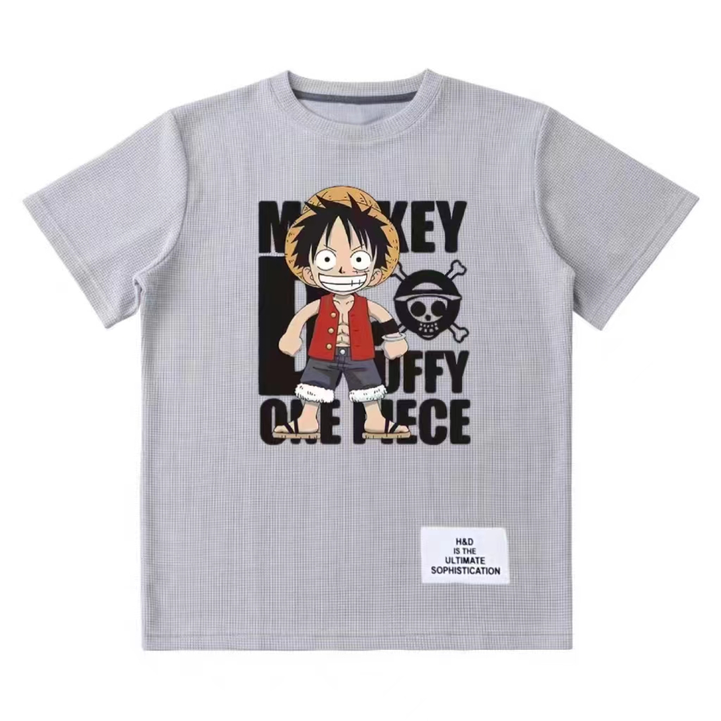 Cod Waffle Casual Trend Short Sleeve T-shirt For Kids One piece ...