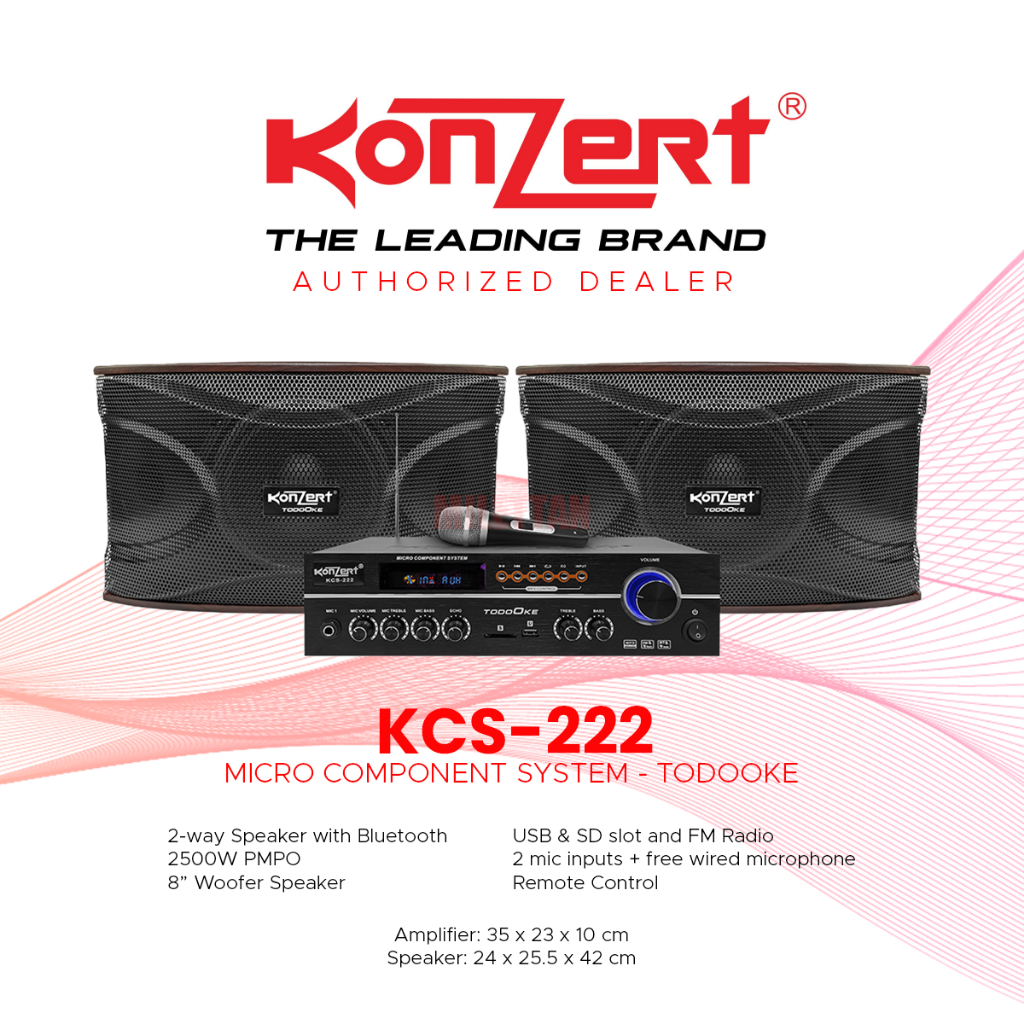 Konzert KCS-222 Micro Component System TodoOke 2500W PMPO with Free ...