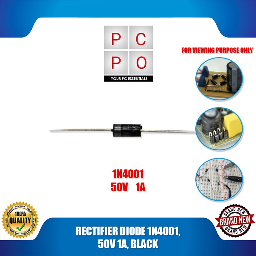 PC PO RECTIFIER DIODE 1N4001, 50V 1A, BLACK | Shopee Philippines