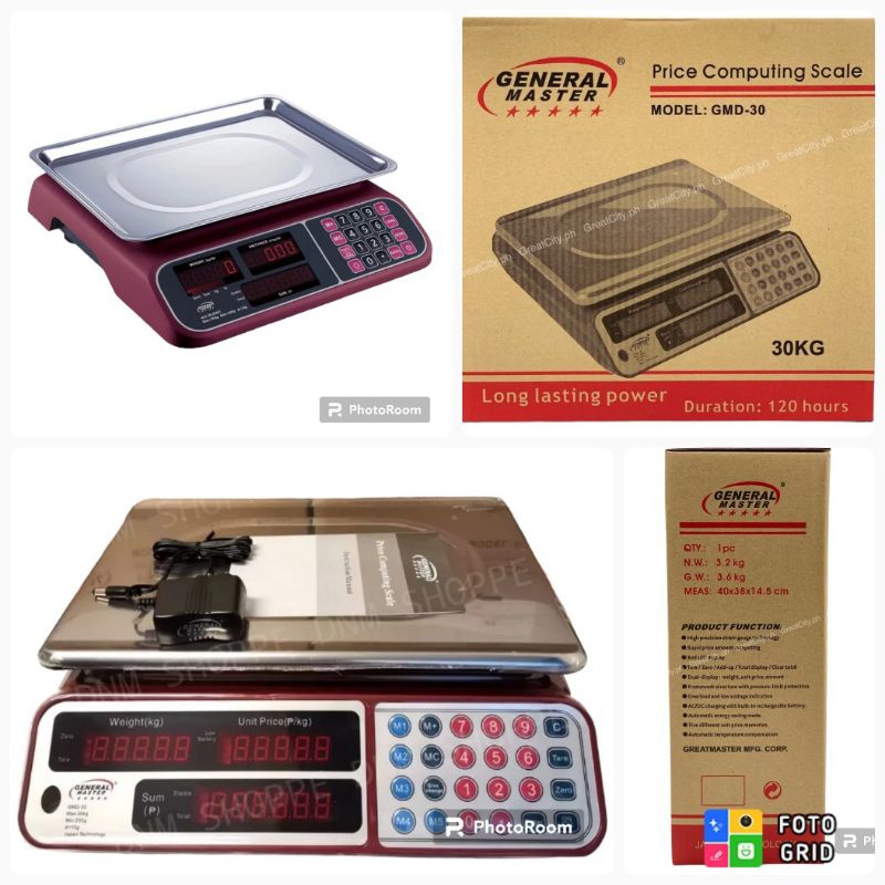 COMPUTING SCALE GENERAL MASTER 30 KG (GM-D30) | Shopee Philippines