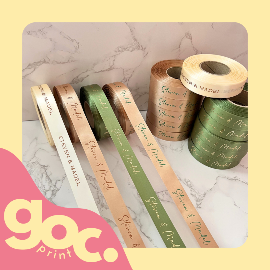 Customized Printed Ribbons 50 yards for Gift | Wedding | Holiday ...