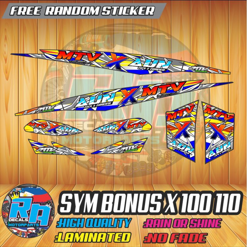 Sym Bonus X 100 110 MTV X AUN Decals | Shopee Philippines