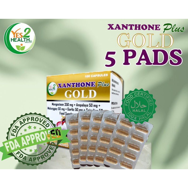XANTHONE PLUS GOLD Food Supplement Capsule (5 Pads: 50 Capsules ...