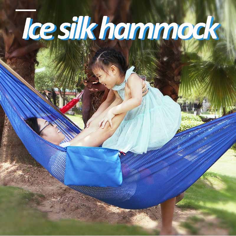 Duyan Camping Hiking Hammock 200kg Ice Silk Double Outdoor Foldable ...