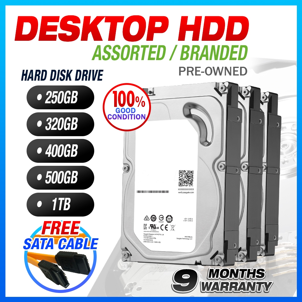 Desktop HDD 3.5" Hard Drive - 500GB 320GB 250GB / For PC - with FREE ...
