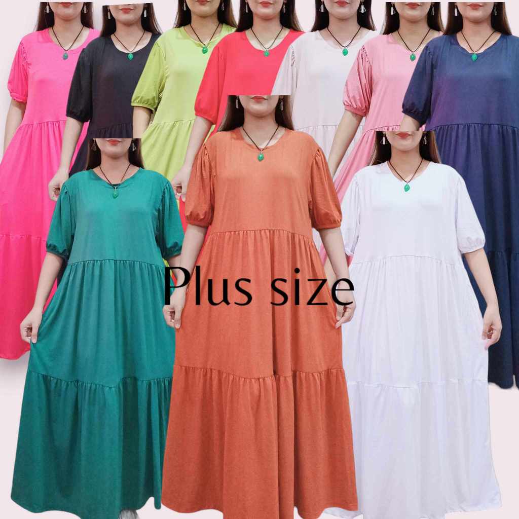 Andi Plussize Maxi Layered Dress Fits up to 3XL with side pockets | Shopee Philippines