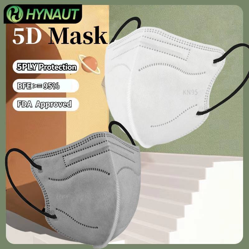 Hynaut 100Pcs Kn95 Facemask 5D Mouson Mask Korea Style High Elastic ...