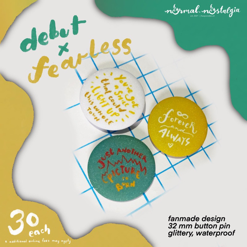 [TAYLOR SWIFT] DEBUT FEARLESS ERAS MINI 32MM/1.25 INCH GLITTER BUTTON ...