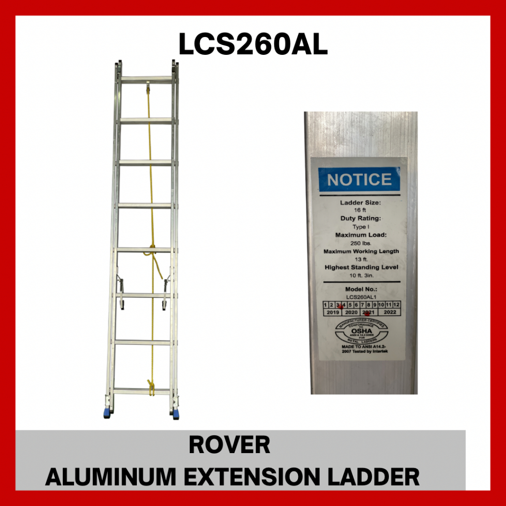 ROVER Aluminum Extension Ladder 8+8 steps | Shopee Philippines