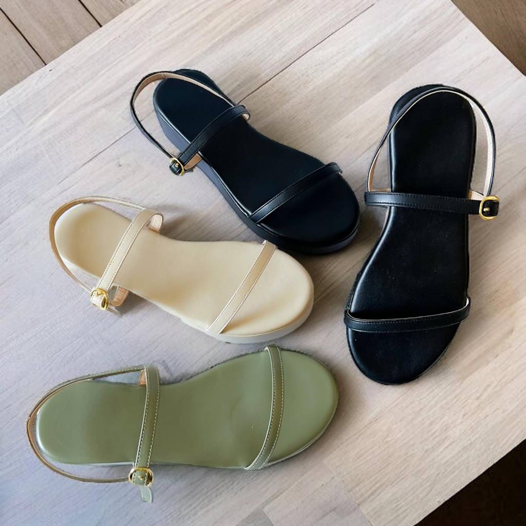 BERRY PIA Classic Monotone Slim Single Strap 2” Platform Sandals ...