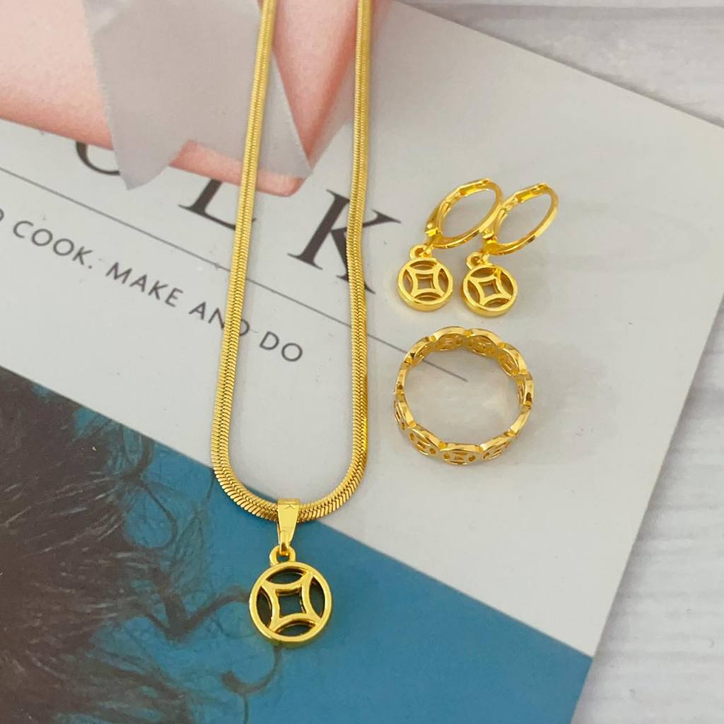 3in1 money catcher necklace and ring set | Shopee Philippines