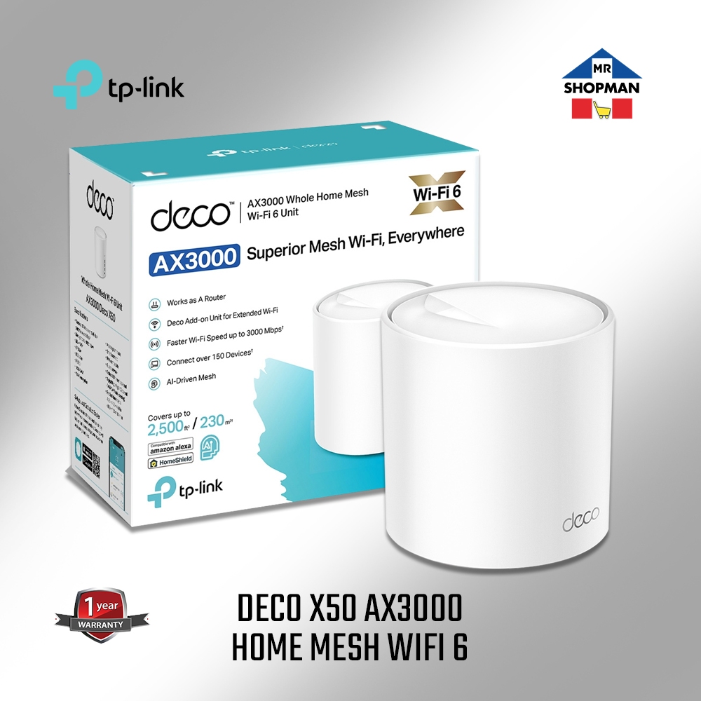 Tp Link Deco X50 AX3000 Whole Home Mesh WiFi 6 Unit Wireless Extender ...