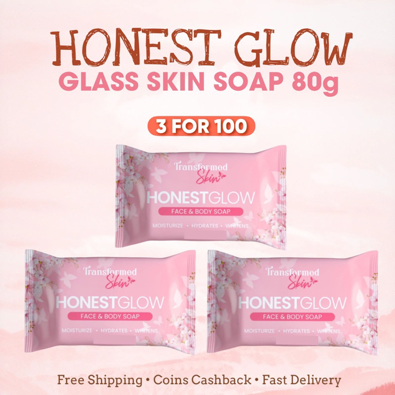 3 FOR 100 HONEST GLOW GLASS SKIN SOAP 80g | Shopee Philippines