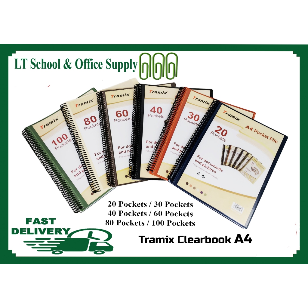Tramix Refillable Clearbook A4 size for documents file and pictures | Shopee Philippines