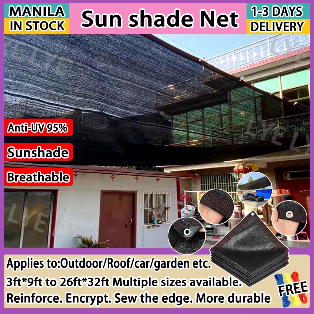 Black Garden Net Outdoor Anti-UV 90% Sun Shade Net Waterproof Heavy ...