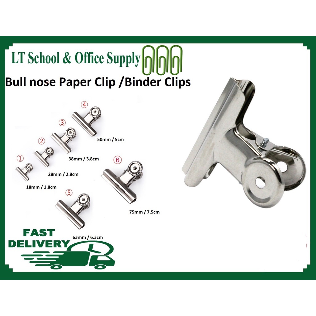 Dingli 75mm Office Round head bill Clip Paper Clip Binder Clips Bulldog ...