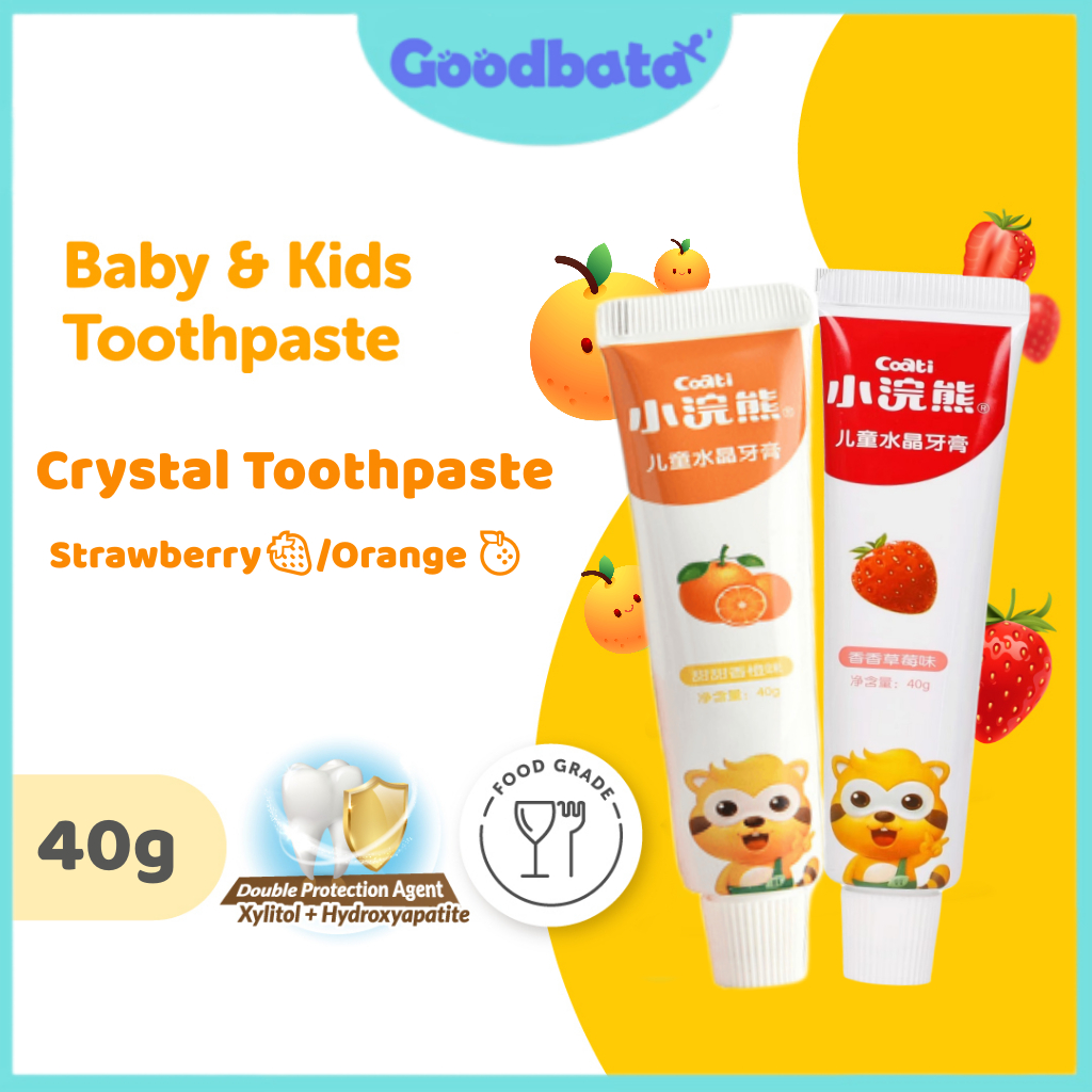 Children crystal Toothpaste 2-12 Years Old Fruit Flavor 40g Anti-Moth Fluoride-Free Toothpaste ...