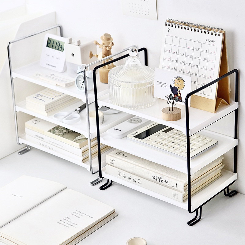 2 / 3 Layers Minimalist Metal Rack Tray Desk Organizer Shelf Rack ...