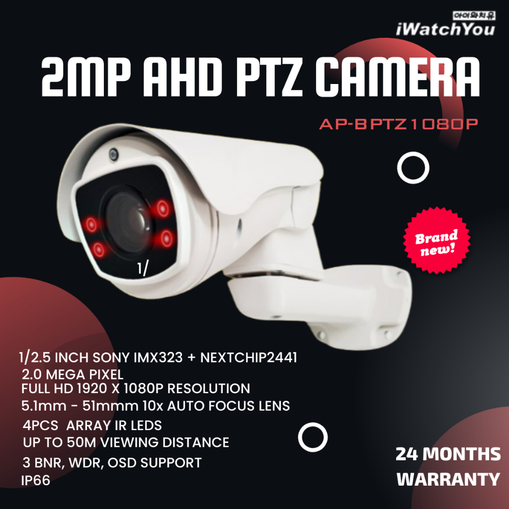1080P 2MP CCTV PTZ Bullet Camera with 10x Auto Focus Lens | Shopee ...