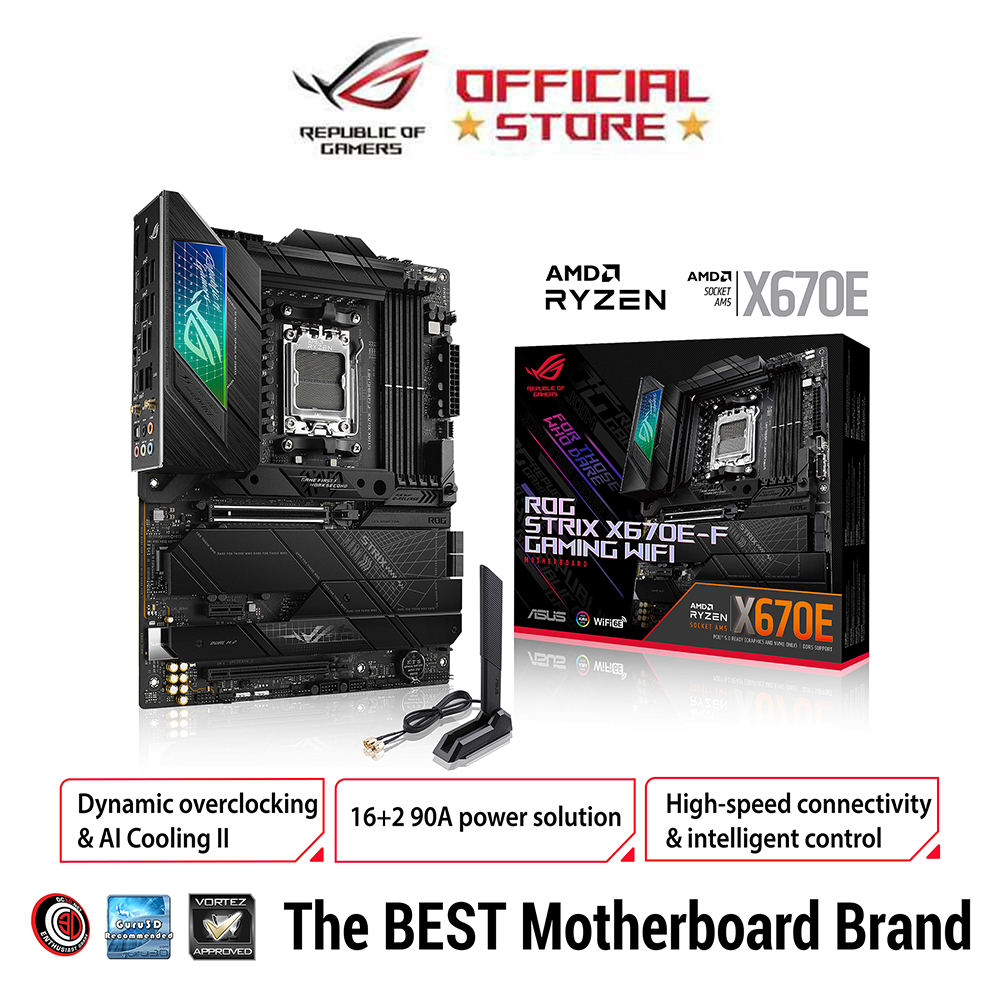 Asus ROG Strix X670E-F Gaming WIFI AMD X670 Chipset AM5 Socket ATX ...