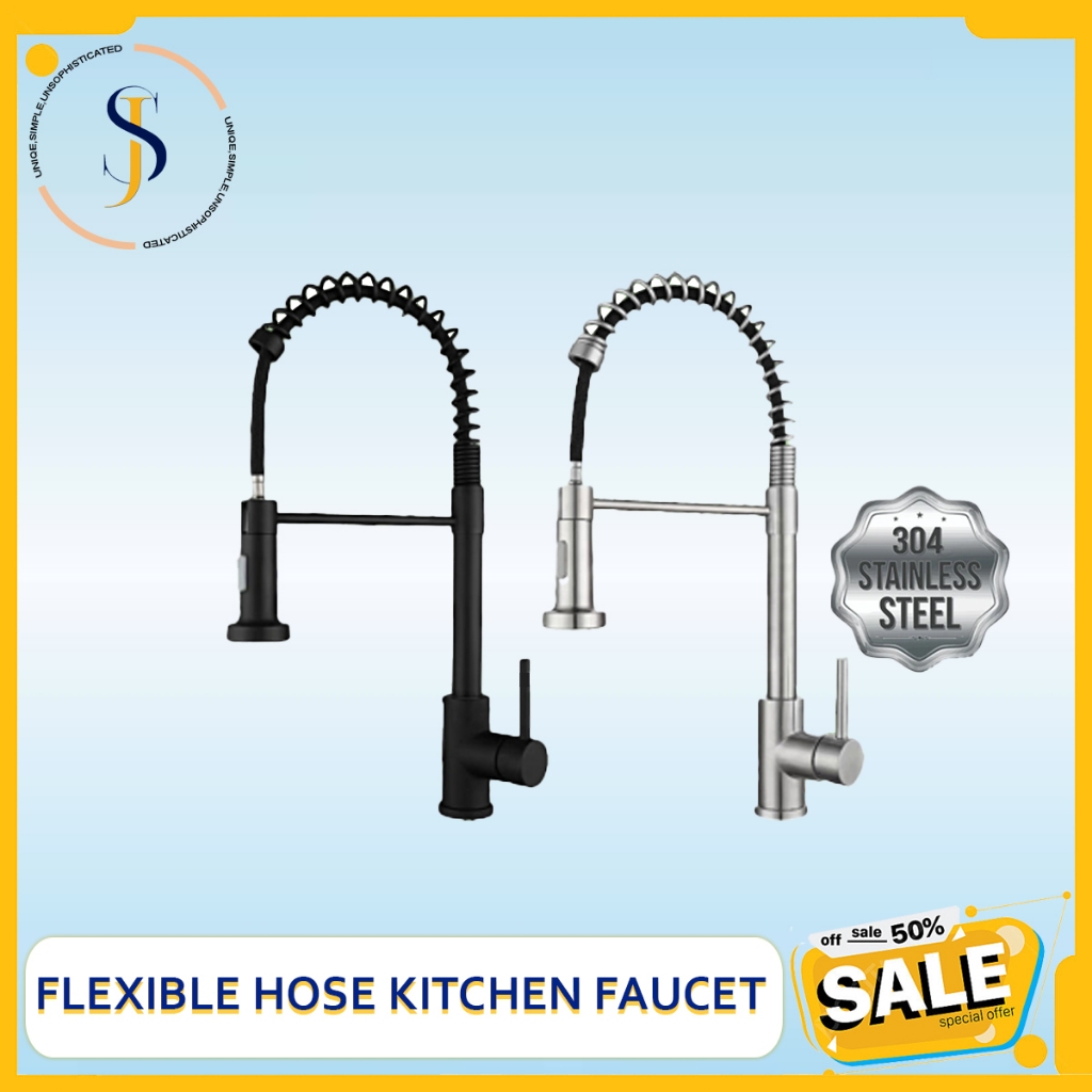 SUS 304 STAINLESS STEEL LONG FLEXIBLE HOSE KITCHEN FAUCET STAND TYPE ...
