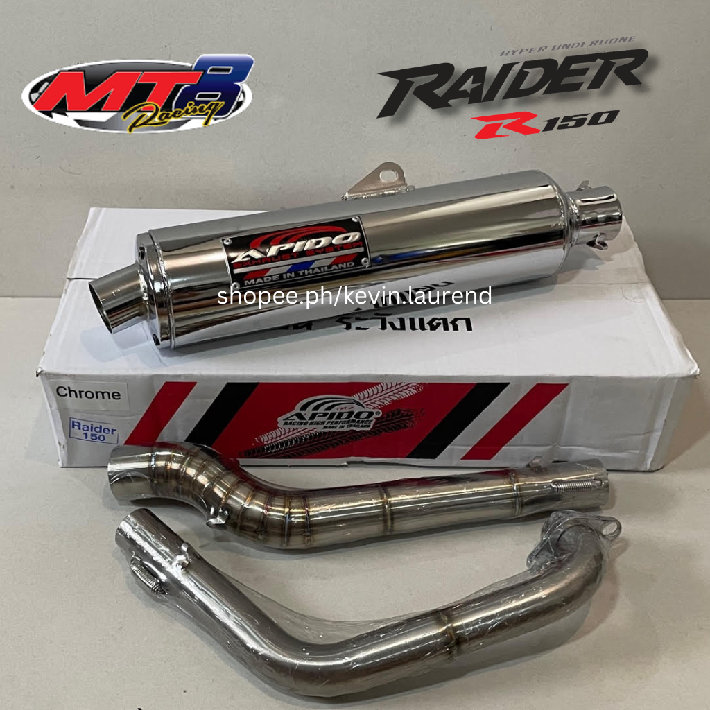 Apido V4 Power Pipe for R150 Raider 150 Carb & Fi | Chrome / Black ...