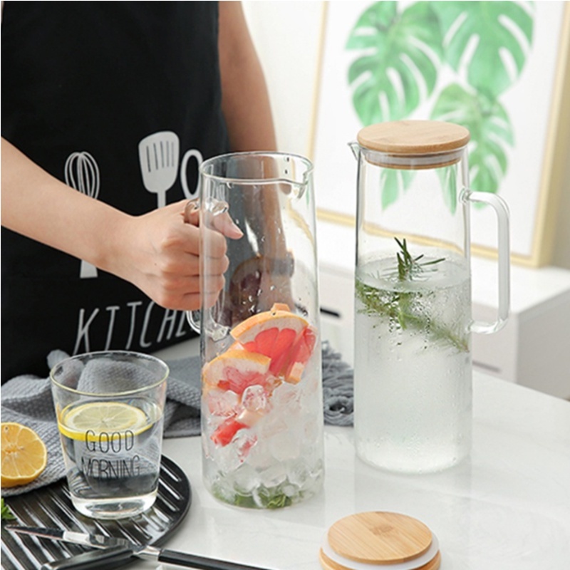Heat Resistant Kettle Jug Glass Water Jar Hot and Cold Juice Coffee Tea ...