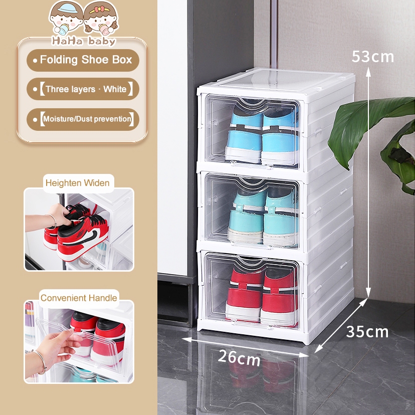 Haha Baby Shoe Box Storag Organizer Foldable Stackable Shoe Rack ...