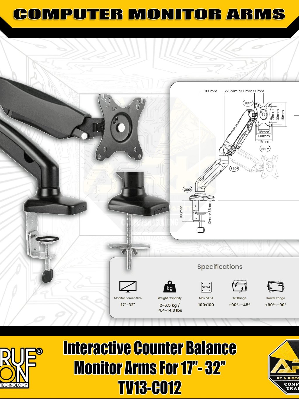 Interactive Counter Balance Monitor Arms For 17"-32" TV13-C012 | Shopee ...