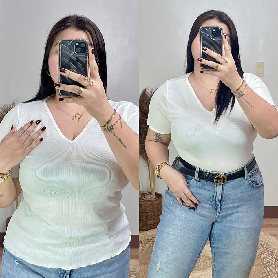 PLUS SIZE CHUBBY Women Top Blouse Lettuce Trim Sleeve Spanribs XL 2XL ...