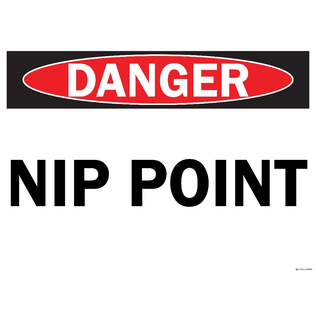 Pinch Point Signs Danger Nip Point Vinyl Sticker Only - Size (w*h)14x10 ...