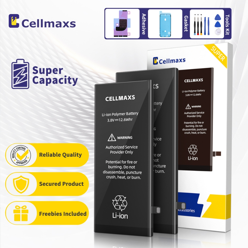 CELLMAXS Super High Capacity Battery For 5S SE 6 6s 7 8 X XR XS Max 11 ...