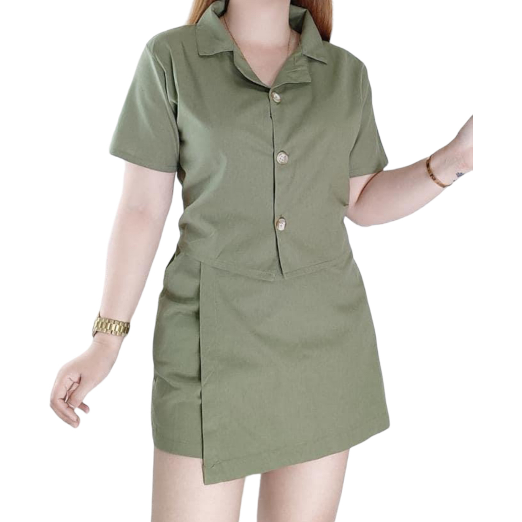 GC Cotton Linen Terno Palda-Short w/ Side Pocket | Collared Polo and ...