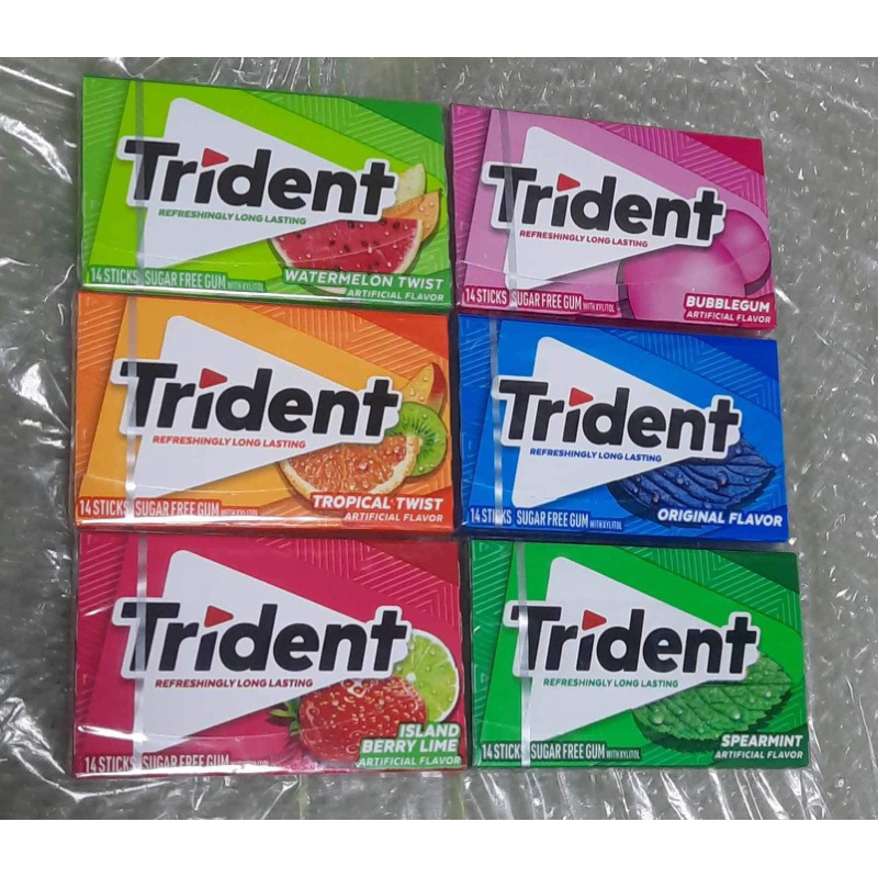 Trident Sugar Free Gum (14 sticks) EXP 2025 | Shopee Philippines