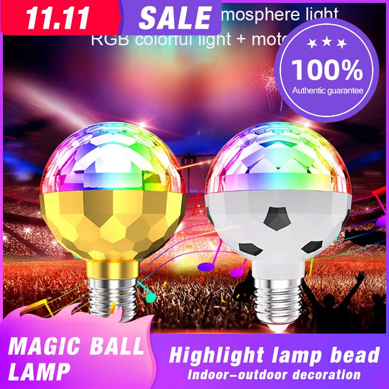 E27 Disco Ball Light Decoration Rotating Crystal Magic Ball LED Stage ...