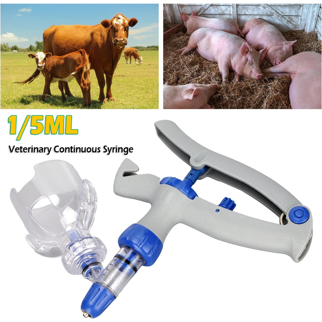1ML 5ML Adjustable Syringe Veterinary Automatic Continuous Injector ...