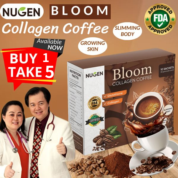 （Buy 1 Take5）NUGEN Bloom Collagen Coffee Original 100% Robusta Collagen ...