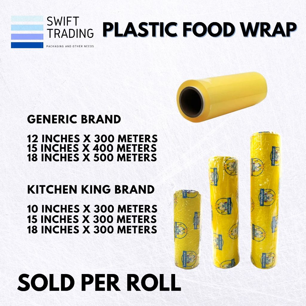 Plastic Food Wrap [Sizes: 10"x300m/12"x300m/15"x300m/15"x400m18"x300m ...