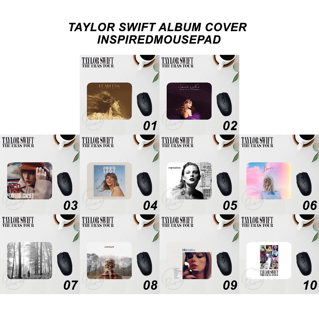 Taylor Swift Mousepad Eras Tour & Taylor's Version Album Cover Inspired ...